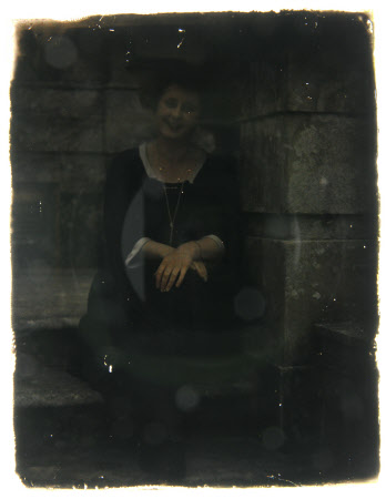 Daphne Maud Adelaide Bankes (1898-1967) c. 1925 seated on east front ...