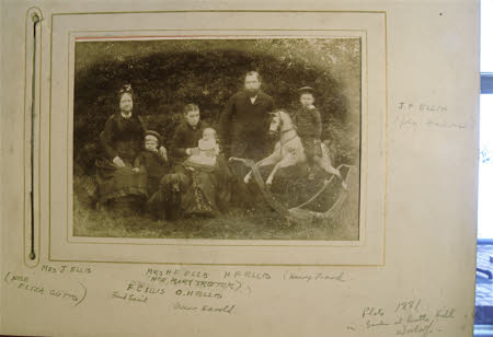 Left to right: Elizabeth 'Eliza' Cutts, Mrs F. Ellis, Frank Cecil Ellis ...